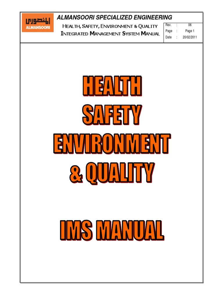 AlMansoori HSEQ Management System Manual | PDF | Safety | Occupational ...