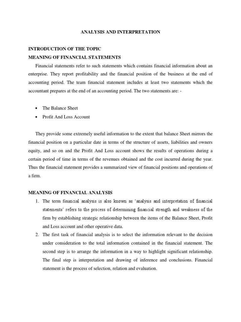 Analysis and Interpretation | PDF | Revenue | Dividend