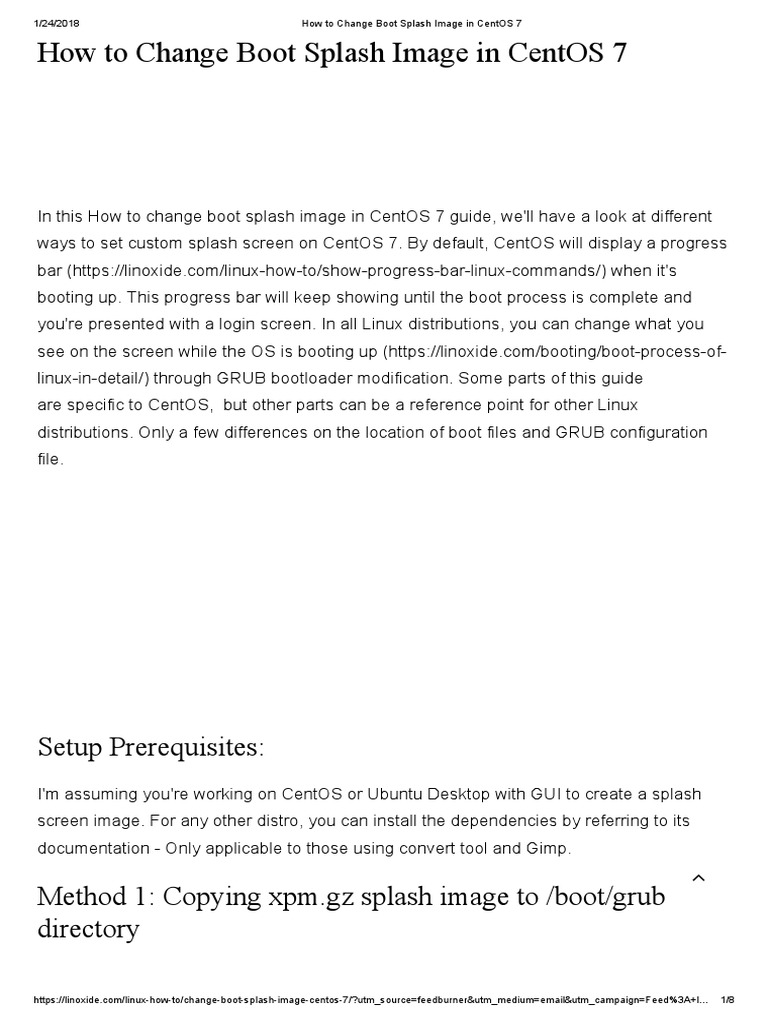 How To Change Boot Splash Image in CentOS 7 | PDF | Linux Distribution ...