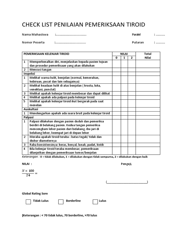 Evaluating Thyroid Examination Skills | PDF