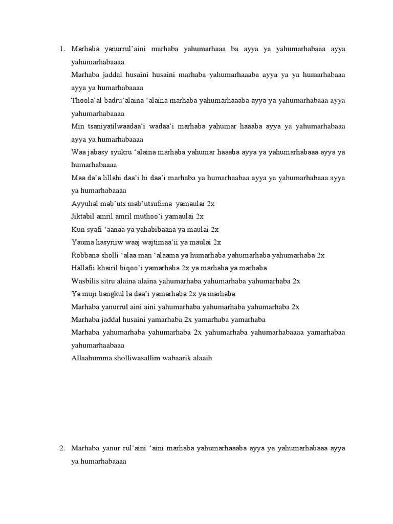 A Collection of Islamic Chants and Invocations | PDF