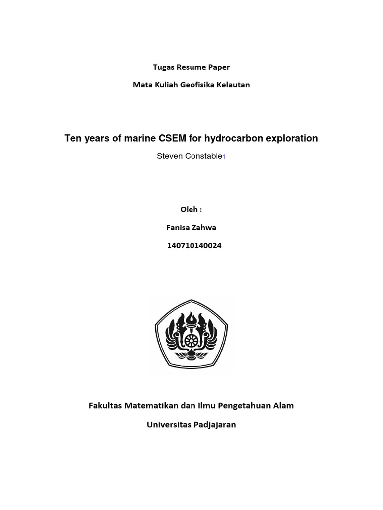 Sejarah Pencocokan CSEM Laut Terkait Erat Dengan | PDF