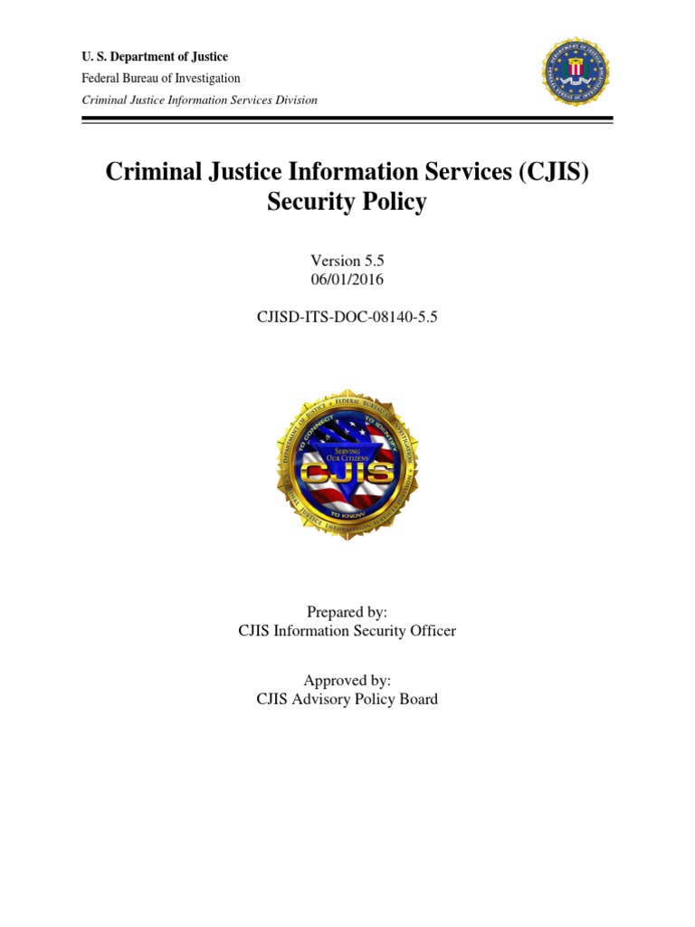 CJIS Security Policy v5 - 5 - 20160601 PDF | Download Free PDF | Access ...