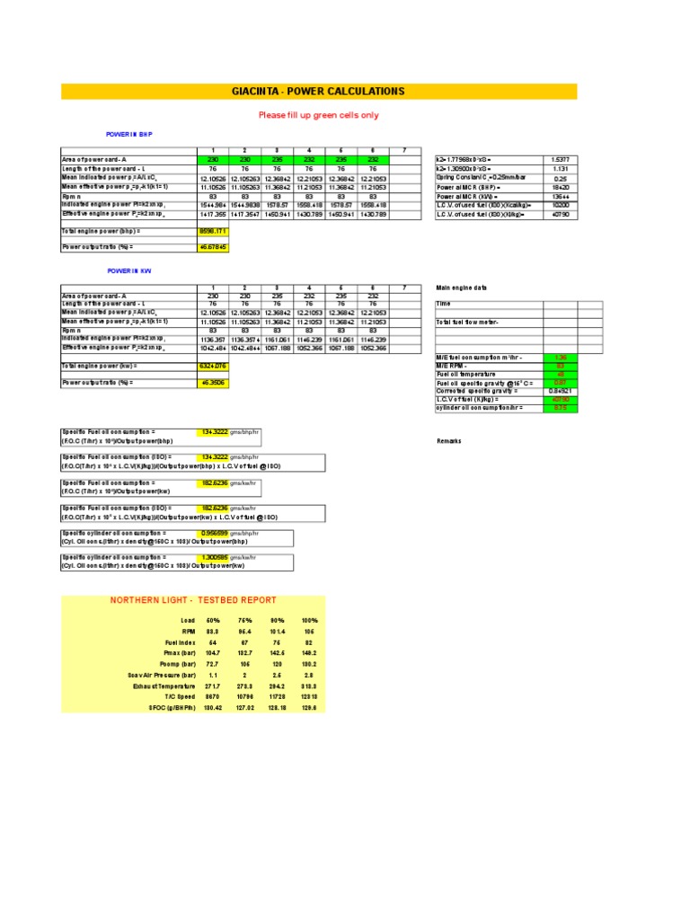 Engine Power Calculation Overview | PDF | Horsepower | Engines