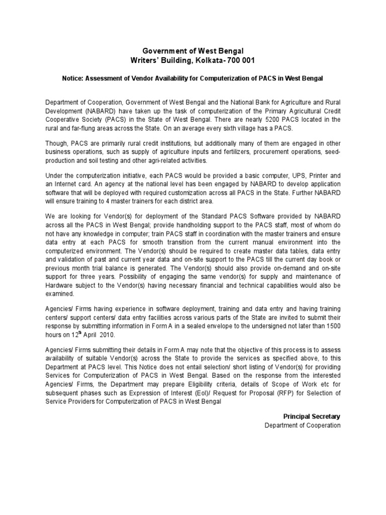 NABARD Funds Joint Project | PDF | Request For Proposal | Business