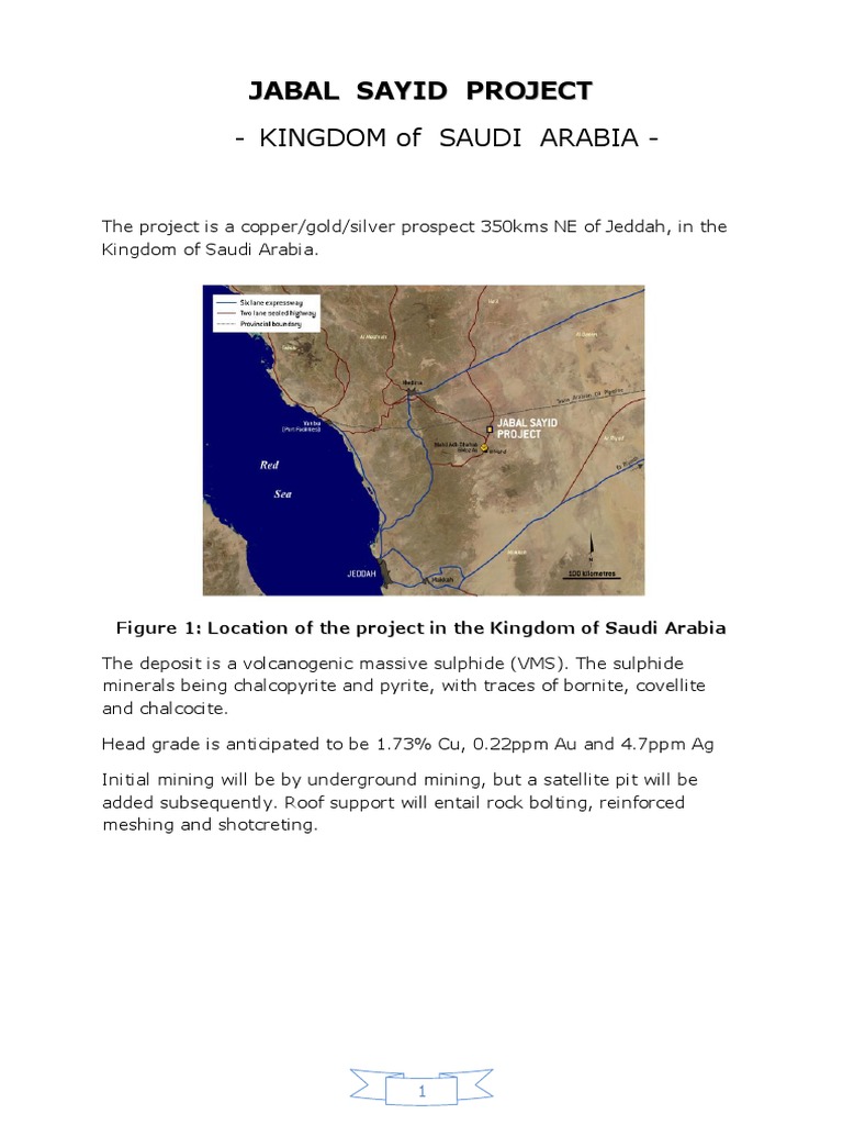 Jabal Sayid Project | PDF | Mining | Copper