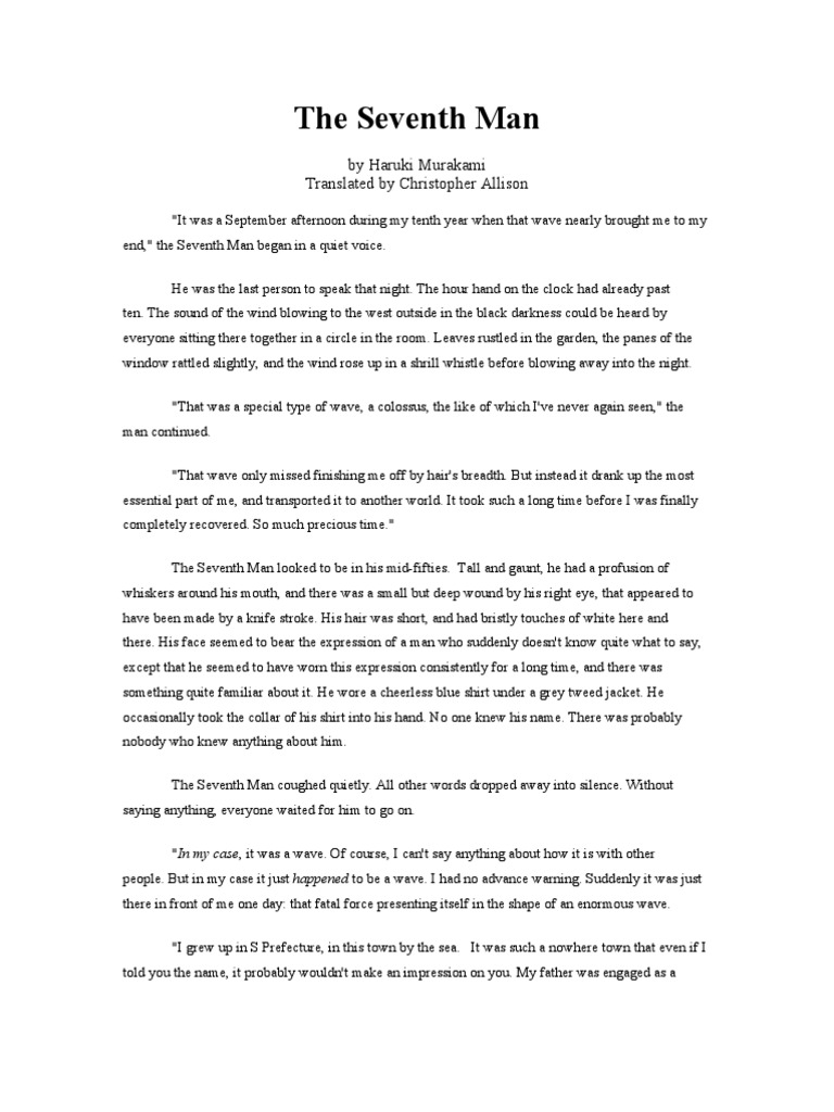 Haruki Murakami - The Seventh Man | PDF