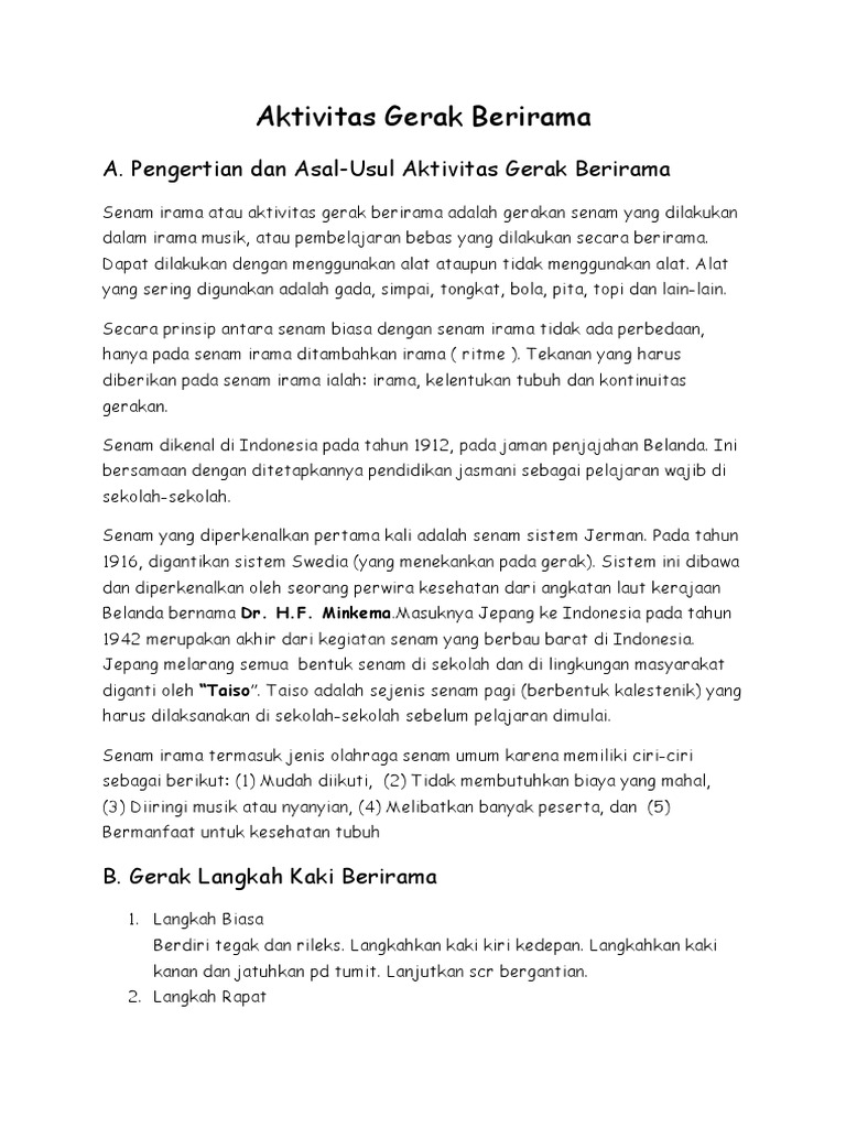 Aktivitas Gerak Berirama | PDF