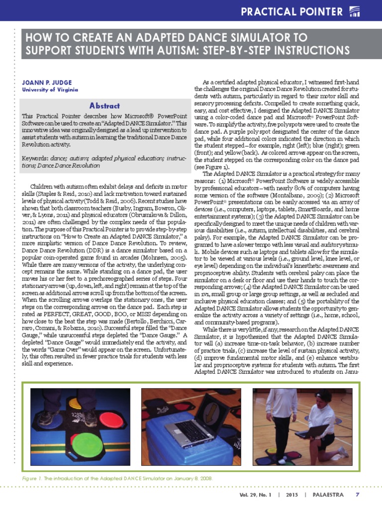 Adapted Dance Simulator | Download Free PDF | Autism | Simulation