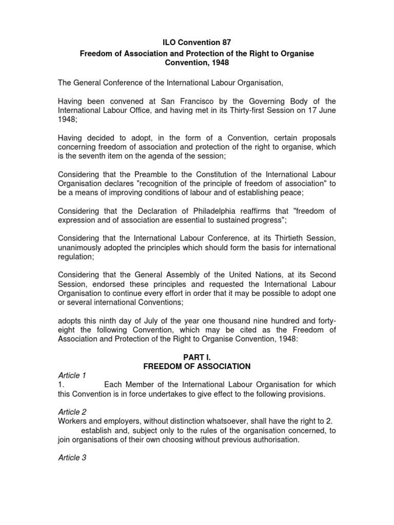 ILO Convention 87 PDF | PDF