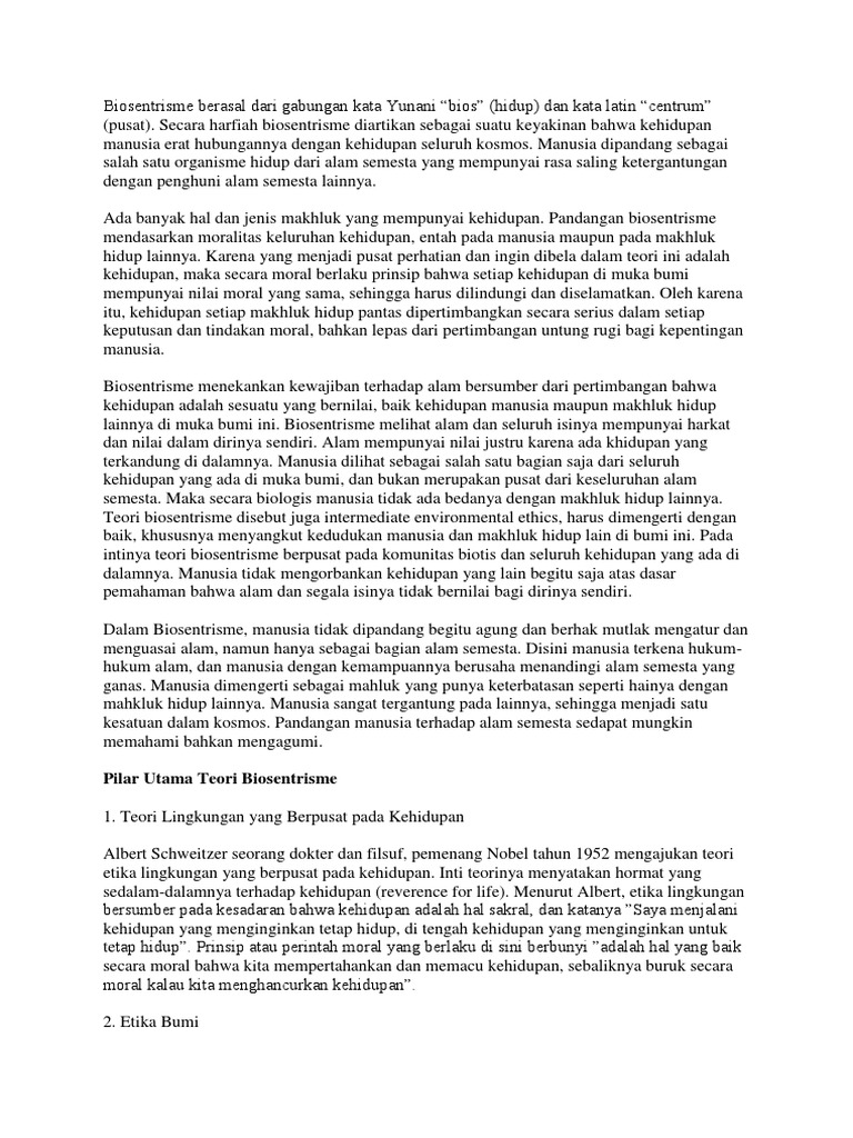 Biosentrisme | PDF
