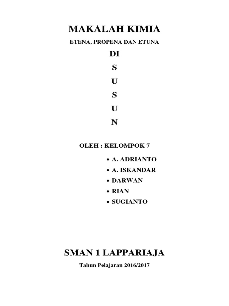 Struktur dan Sifat Etena, Propena, Etuna | PDF