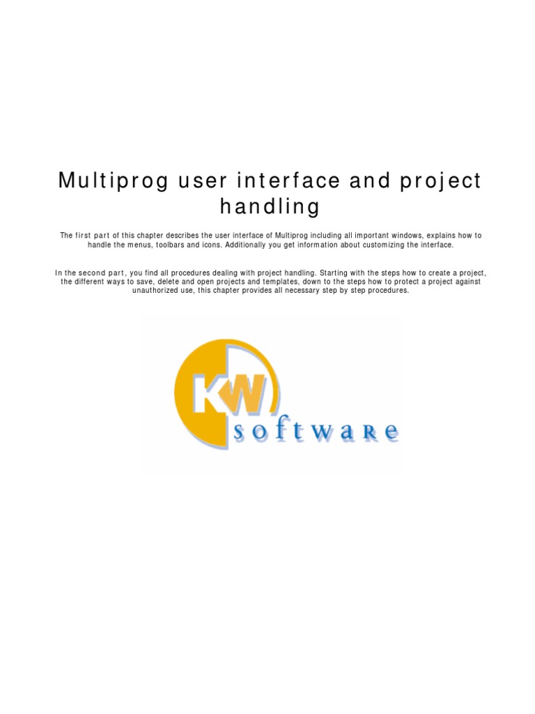 Multiprog User Interface and Project Handling | PDF | Menu (Computing ...