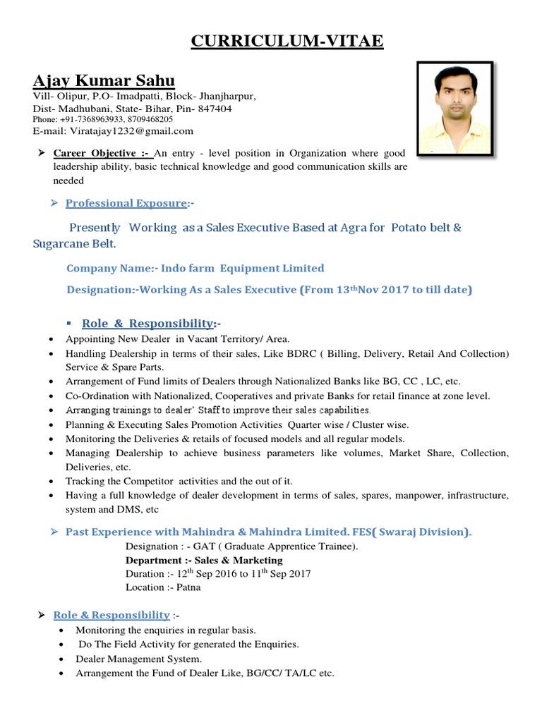 Ajay Kumar New CV Format | PDF | Business | Manufacturing And Engineering