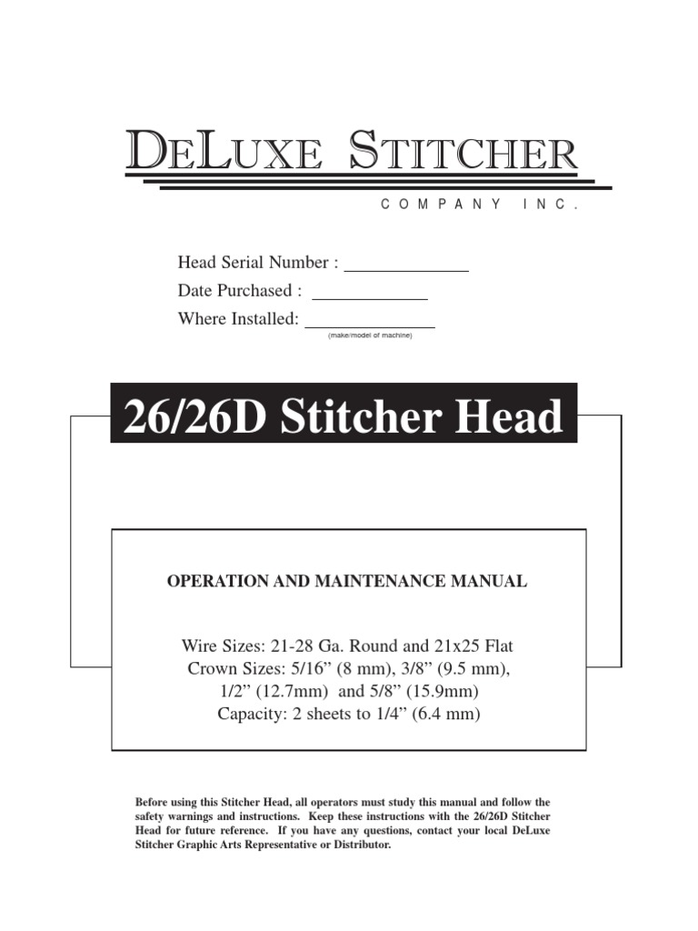 Model 26-26D Manual-1008 | PDF | Wire | Screw