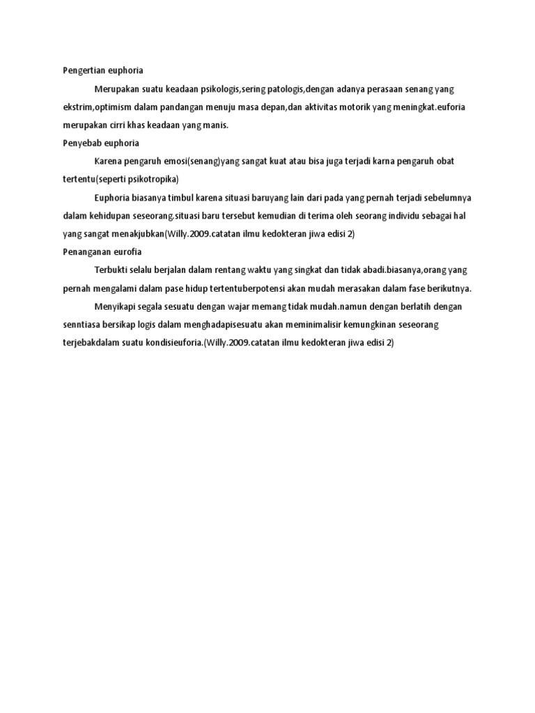 Pengertian Euphoria | PDF