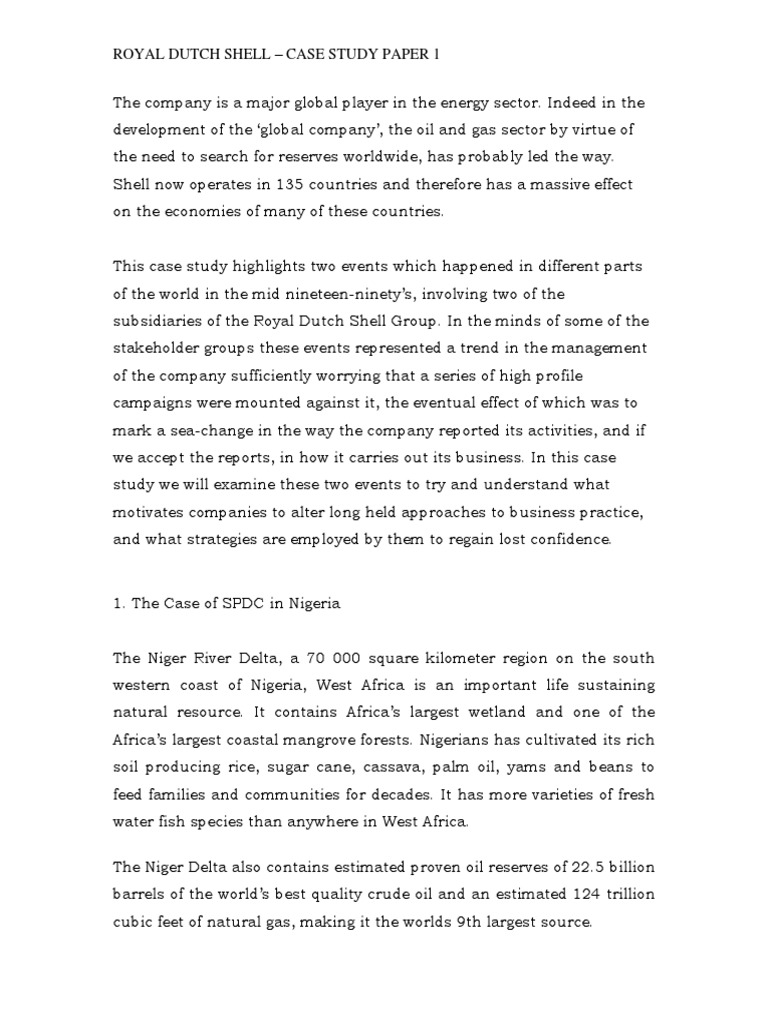 Shell Case Study | PDF | Royal Dutch Shell | Nigeria