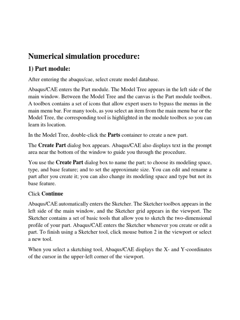 Numerical Simulation Procedure | PDF | Menu (Computing) | Dialog Box