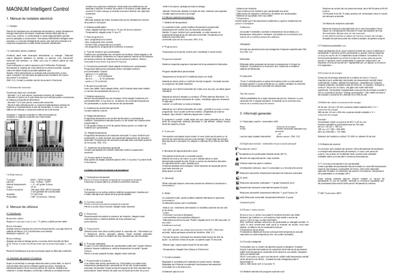 Magnum Intelligent Control Manual | PDF