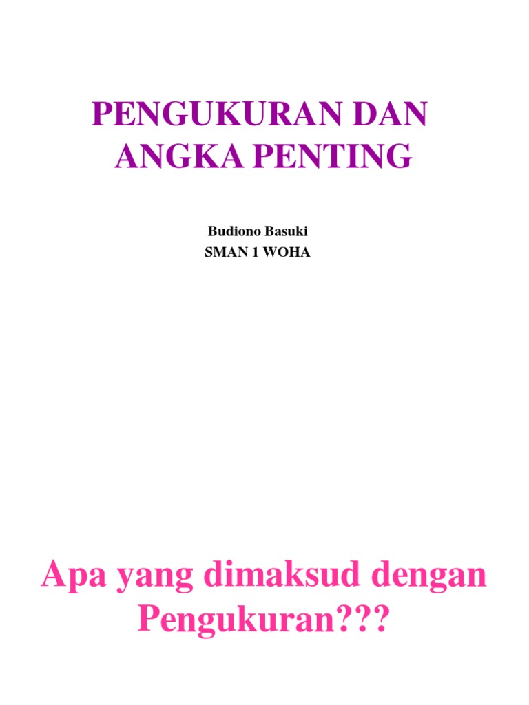 Pengukuran & Angka Penting | PDF