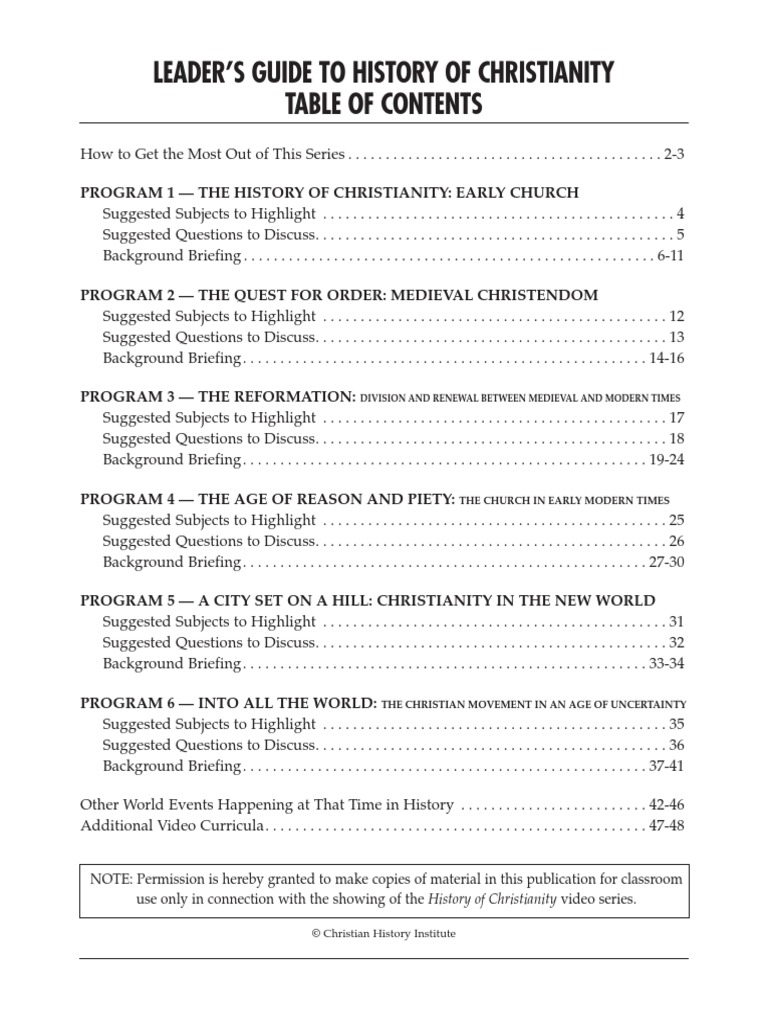 Leader's Guide To History of Christianity | PDF | Saint Timothy | Paul ...