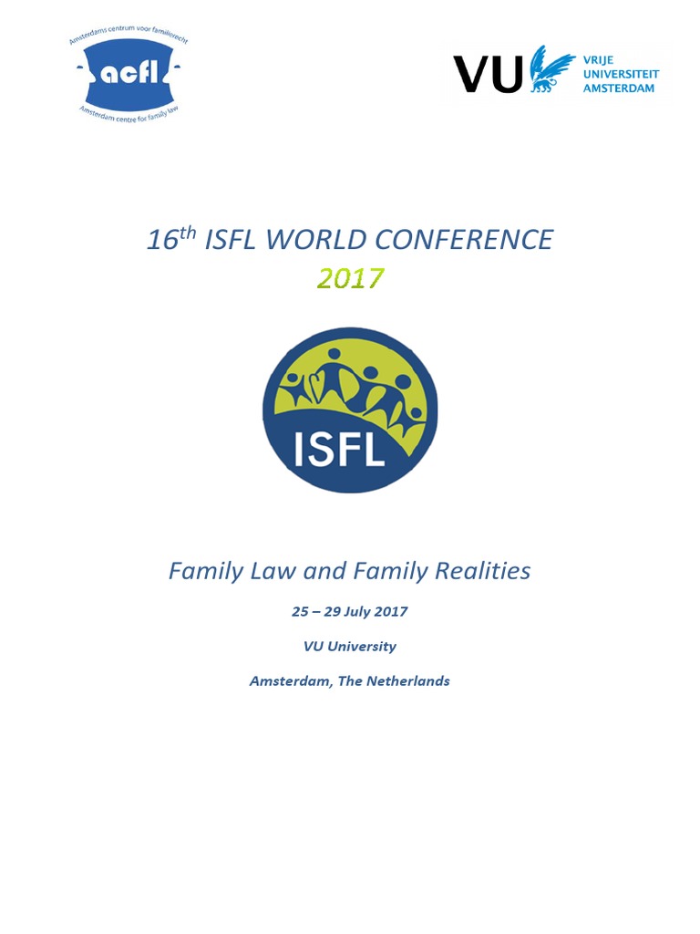 ISFL World Conference 2017 Programme 28 07 | PDF | Surrogacy | Divorce