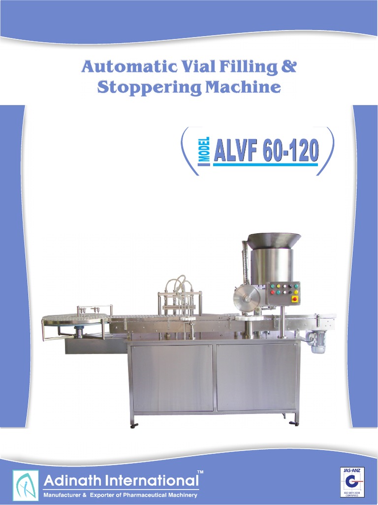 Automatic Vial Filling & Stoppering Machine | PDF