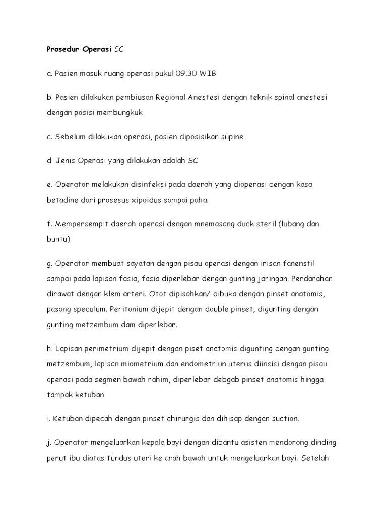 Prosedur Operasi SC | PDF