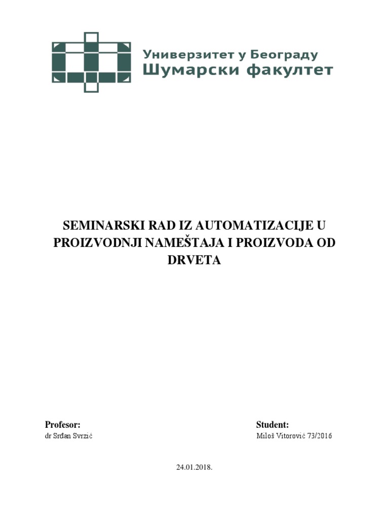 Automatizacija Seminarski Rad | PDF