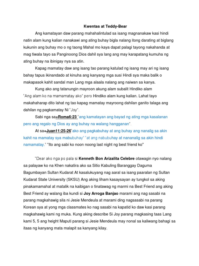 Kwentas at Teddy-Bear | PDF