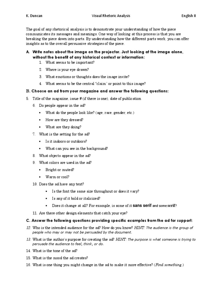 Visual Rhetoric Ad Analysis | PDF