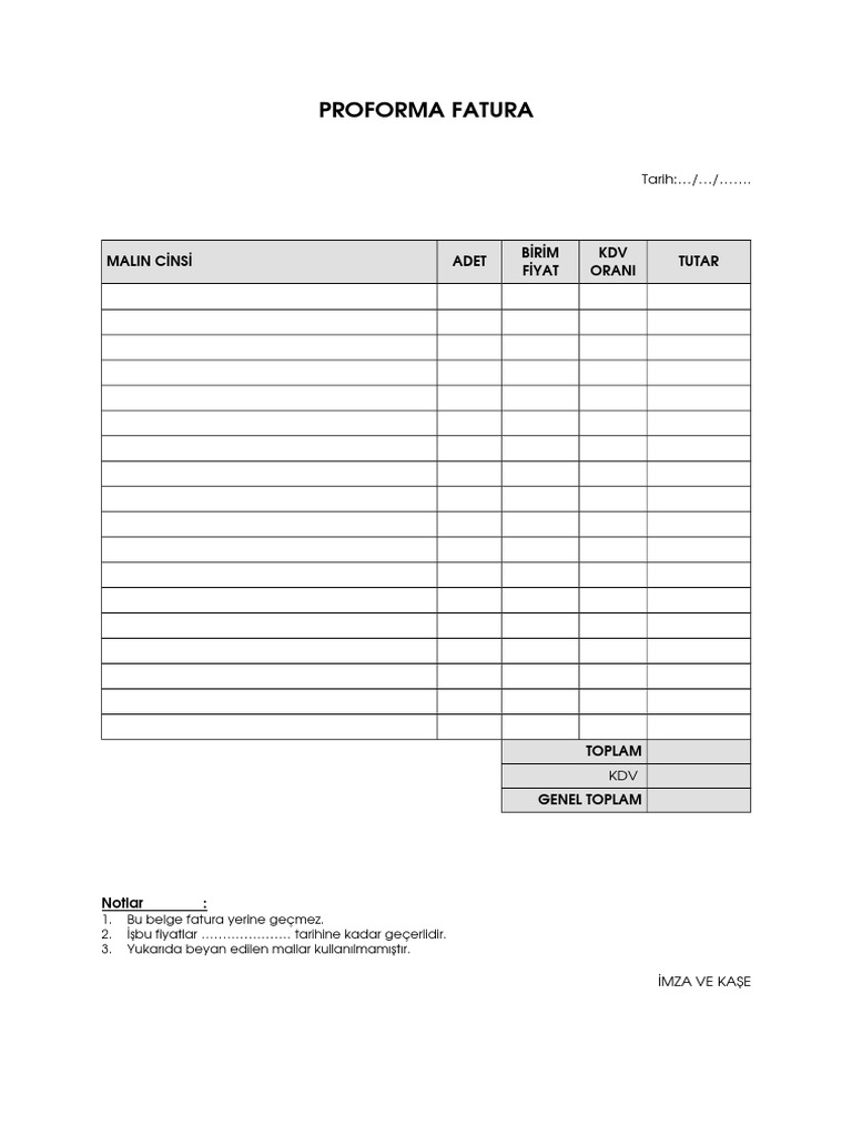 Proforma Fatura | PDF
