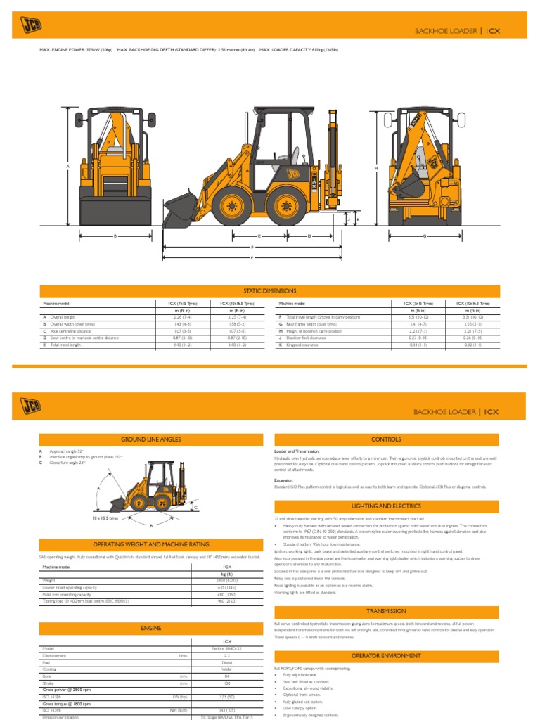 Backhoe Loader - 1Cx: Brakes Standard Equipment | PDF | Loader ...