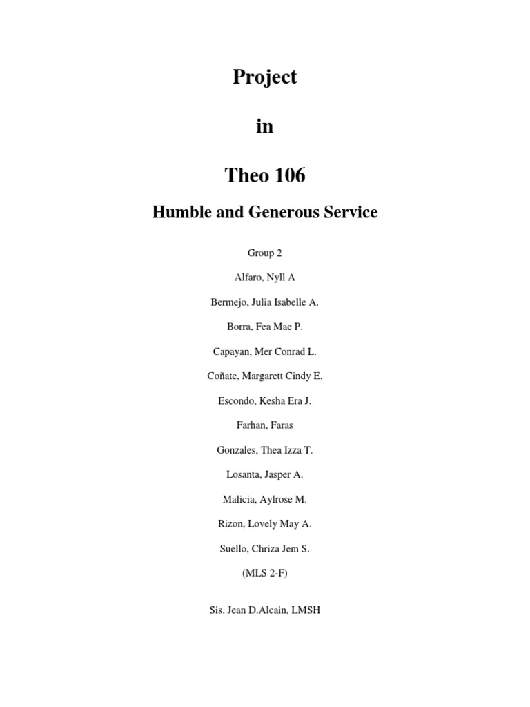 Humble and Generous Service Explained | PDF | Humility | Augustine Of Hippo