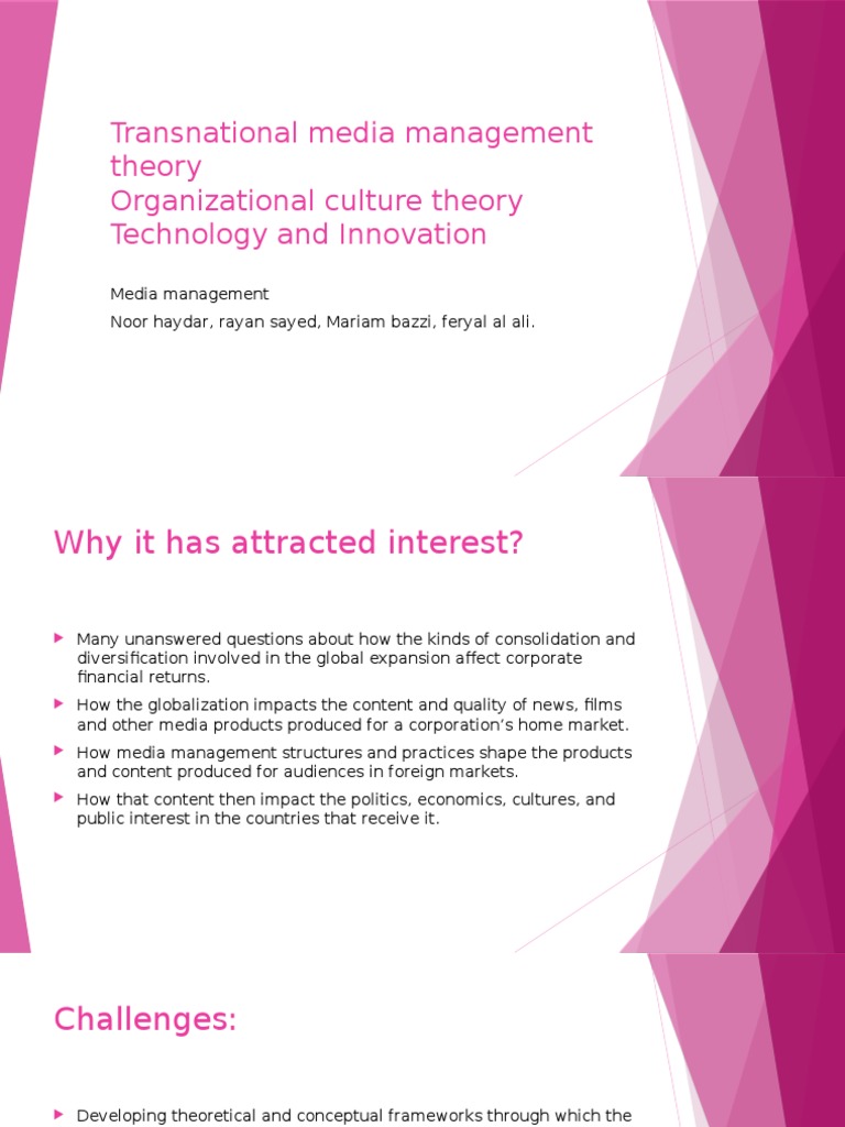 Transnational Media Management Theory | PDF | Organizational Culture ...