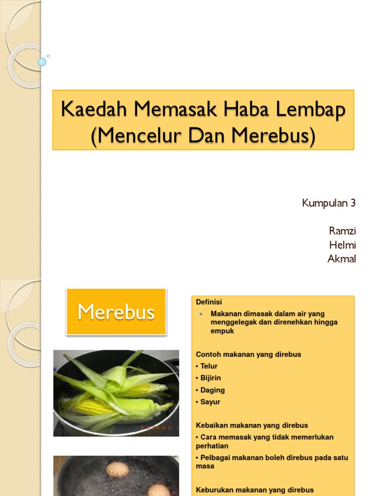 Kaedah Memasak Haba Lembap (Mencelur Dan Merebus | PDF