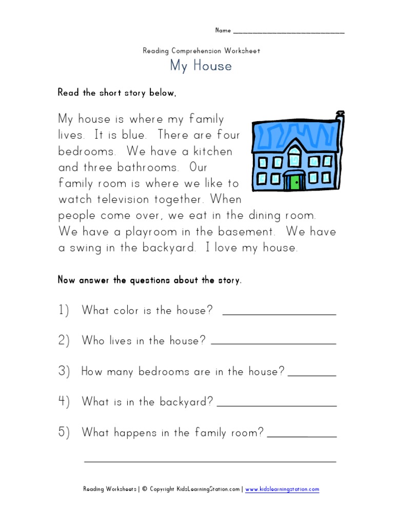 Reading Comprehension - My House | PDF