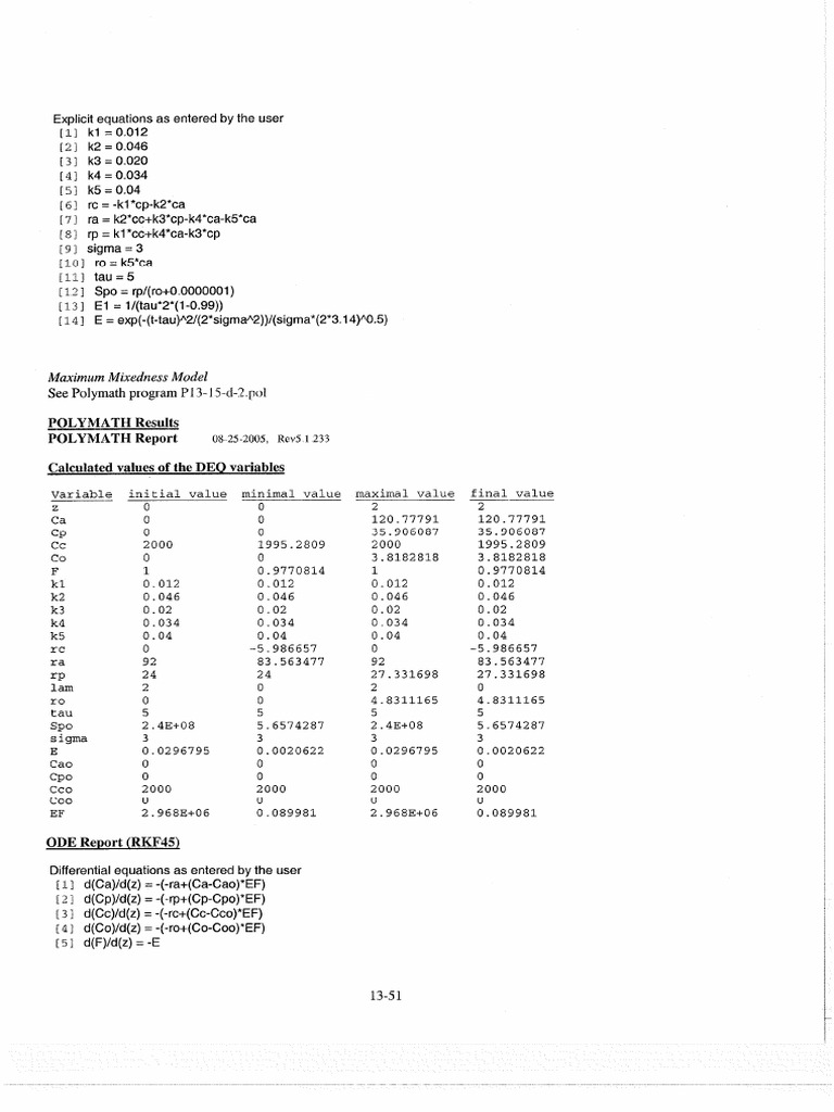 Resolução Fogler 4ed.5 | PDF