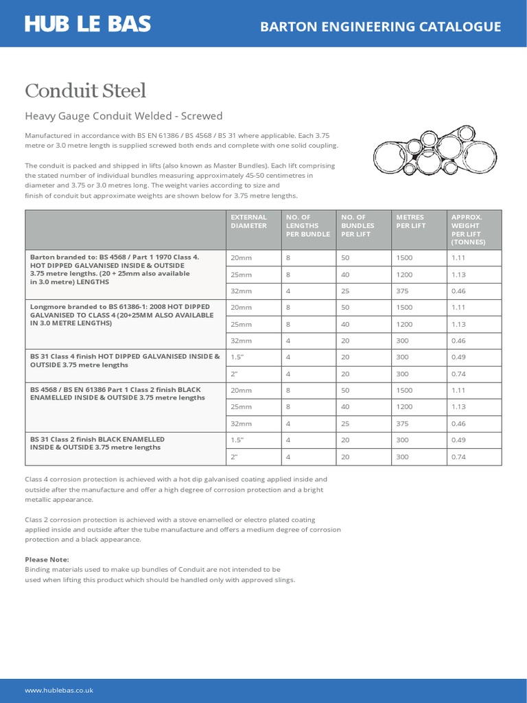 Conduit Steel: Barton Engineering Catalogue | PDF | Pipe (Fluid Conveyance) | Electrical Connector
