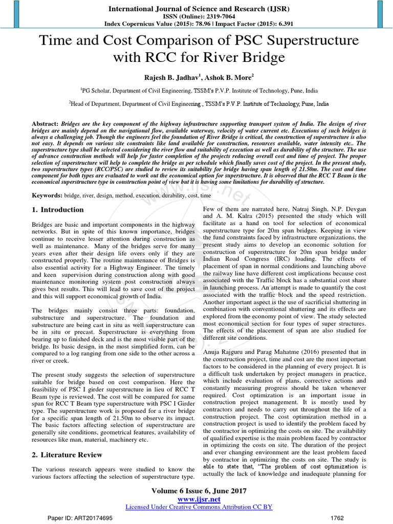 Time and Cost Comparision of PSC and RCC | PDF | Precast Concrete ...