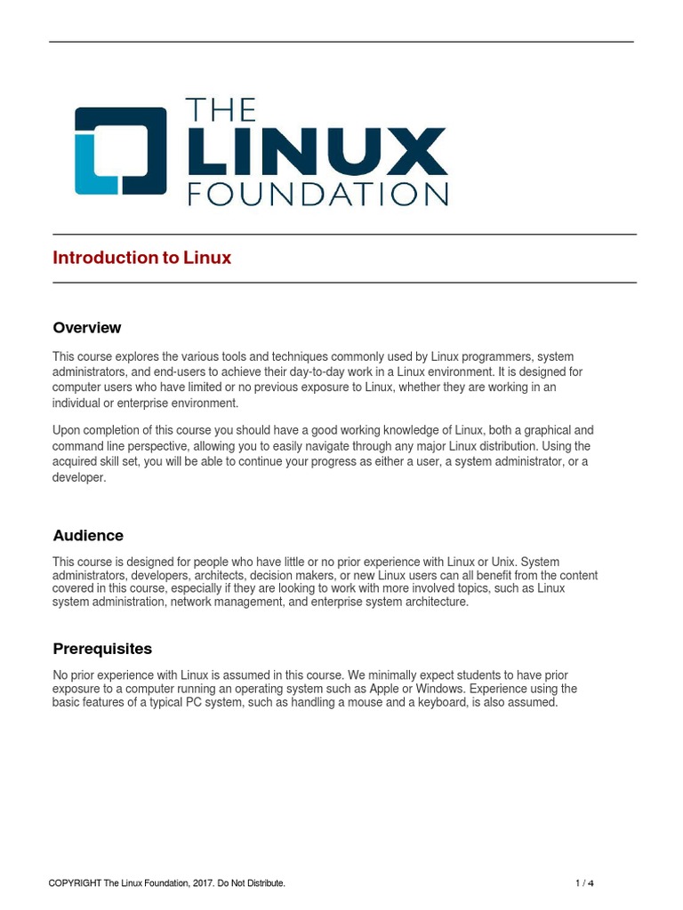 Lfs101x Introduction To Linux Outline Linux Command Line Interface 1850