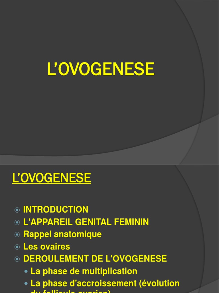 Ovogenese | PDF | Système reproducteur | la reproduction