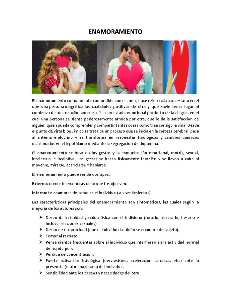 Entendiendo el Enamoramiento: Conceptos Clave | PDF | Amor | Ciencias ...