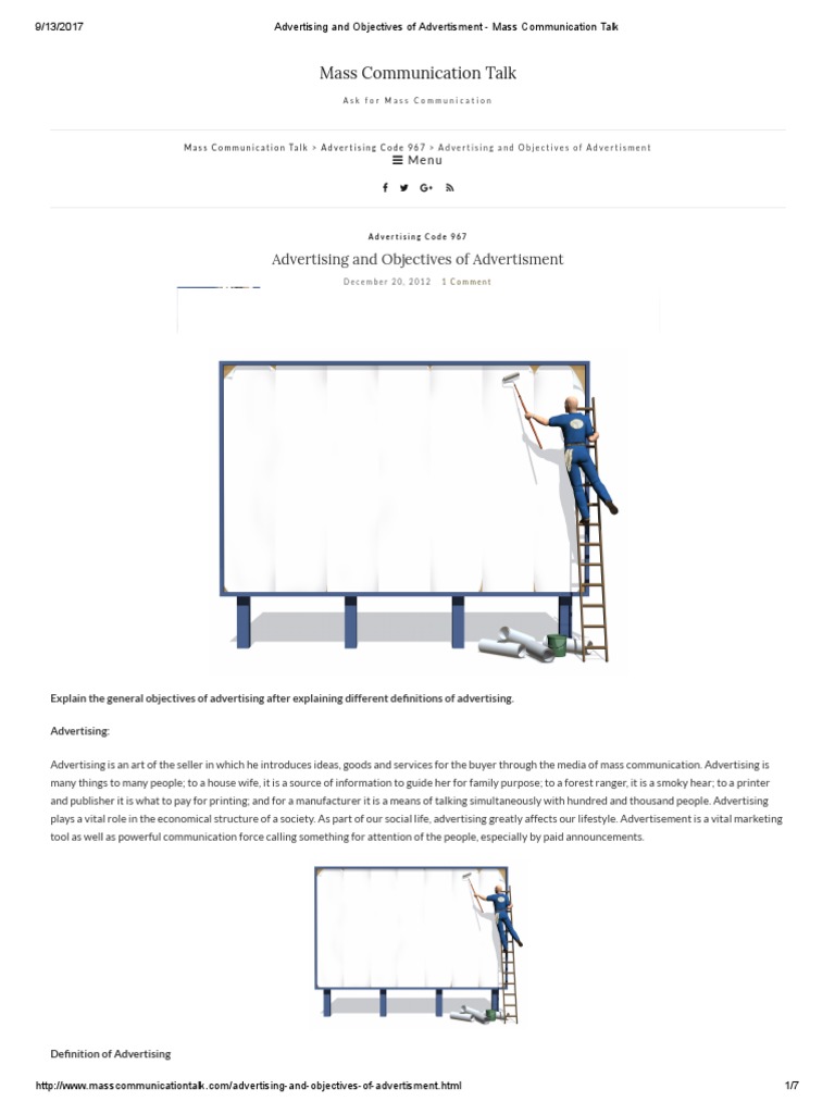 Advertising Objectives and Definitions | PDF | Online Advertising ...