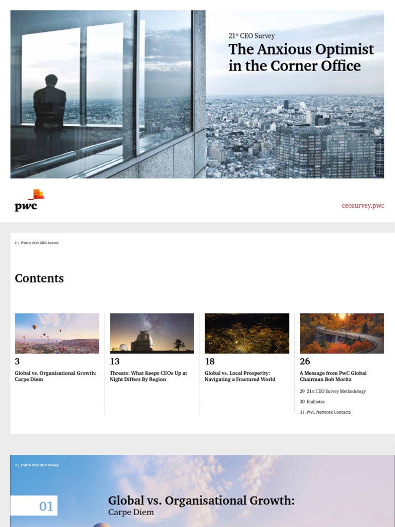 PWC Ceo Survey Report 2018 | PDF | Financial Crisis Of 2007–2008 | The ...