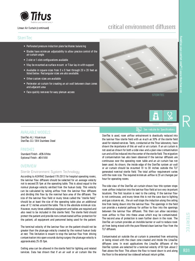 Steritec Product - 2013 PDF | PDF | Laminar Flow | Duct (Flow)