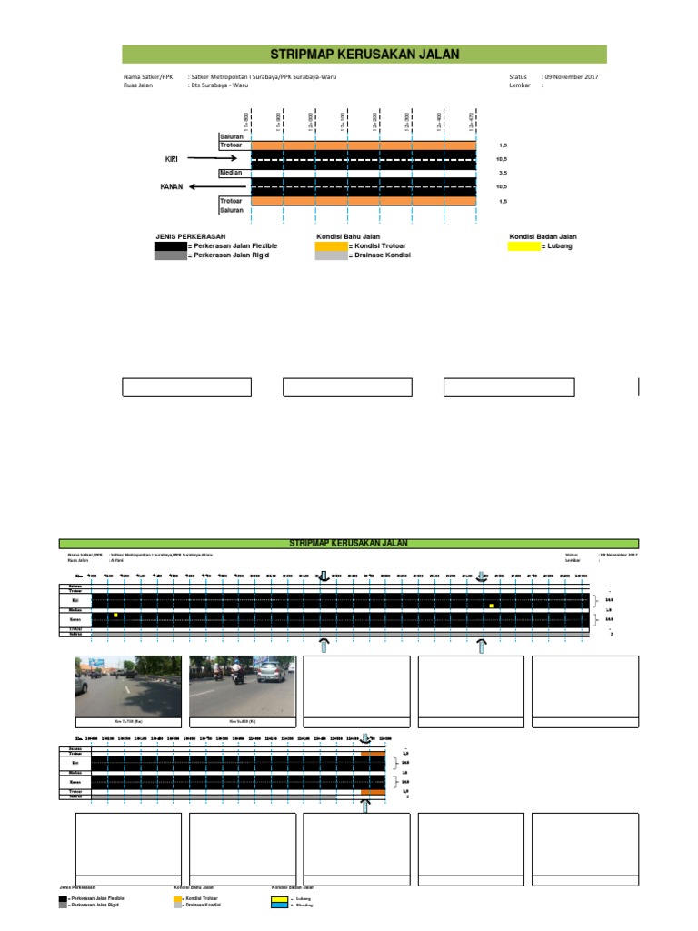 Strip Map Kerusakan Jalan Surabaya | PDF