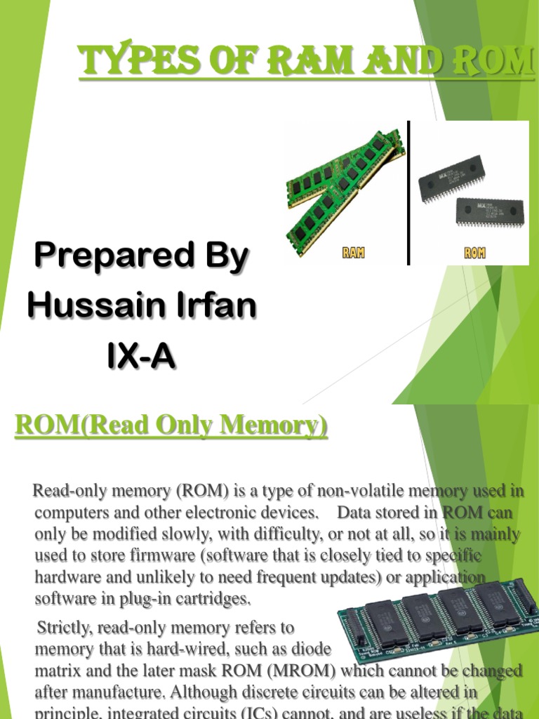Types of Ram and Rom | PDF | Random Access Memory | Read Only Memory