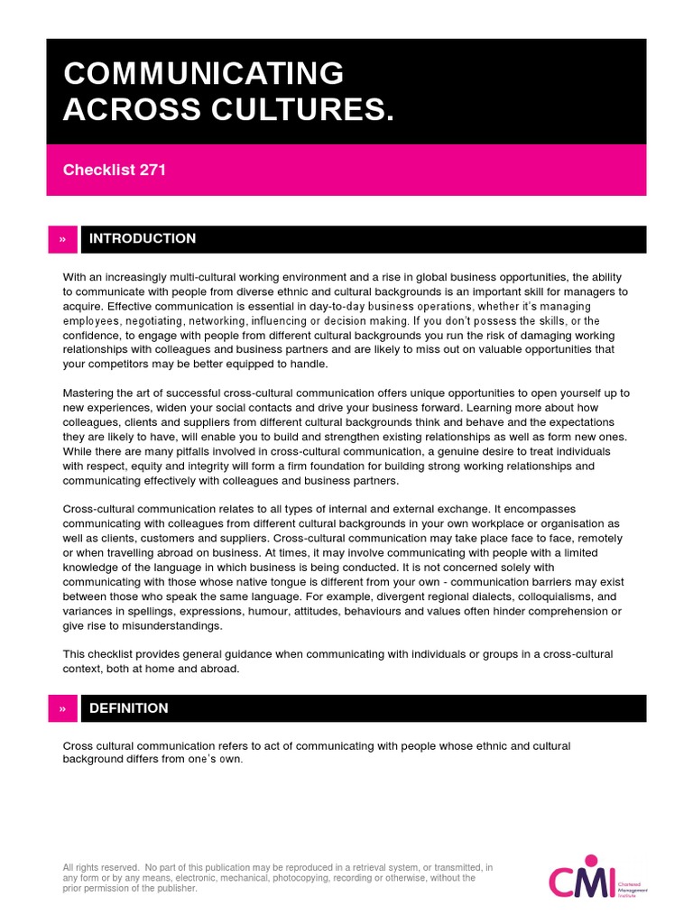 Communicating Across Cultures | PDF | Cross Cultural Communication ...