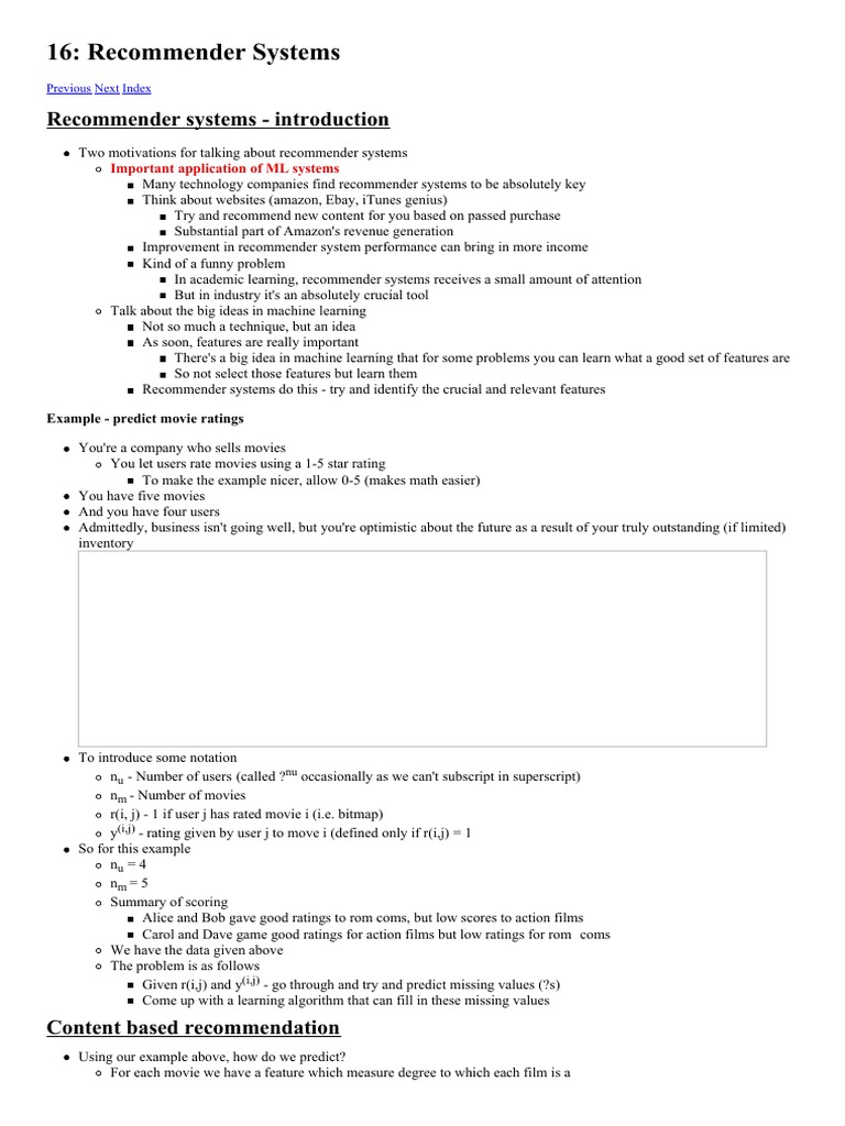 Overview of Recommender Systems | PDF | Matrix (Mathematics ...